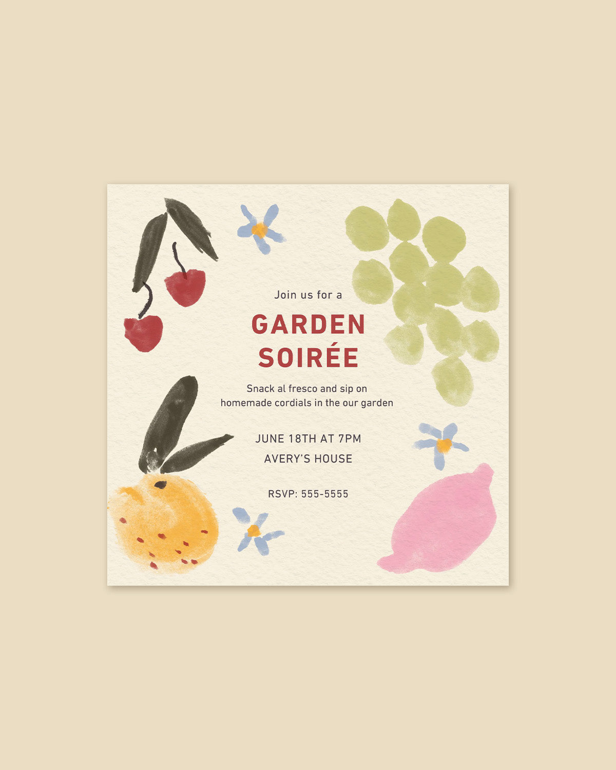 Fruity Invitation Template – Phthalo Ruth