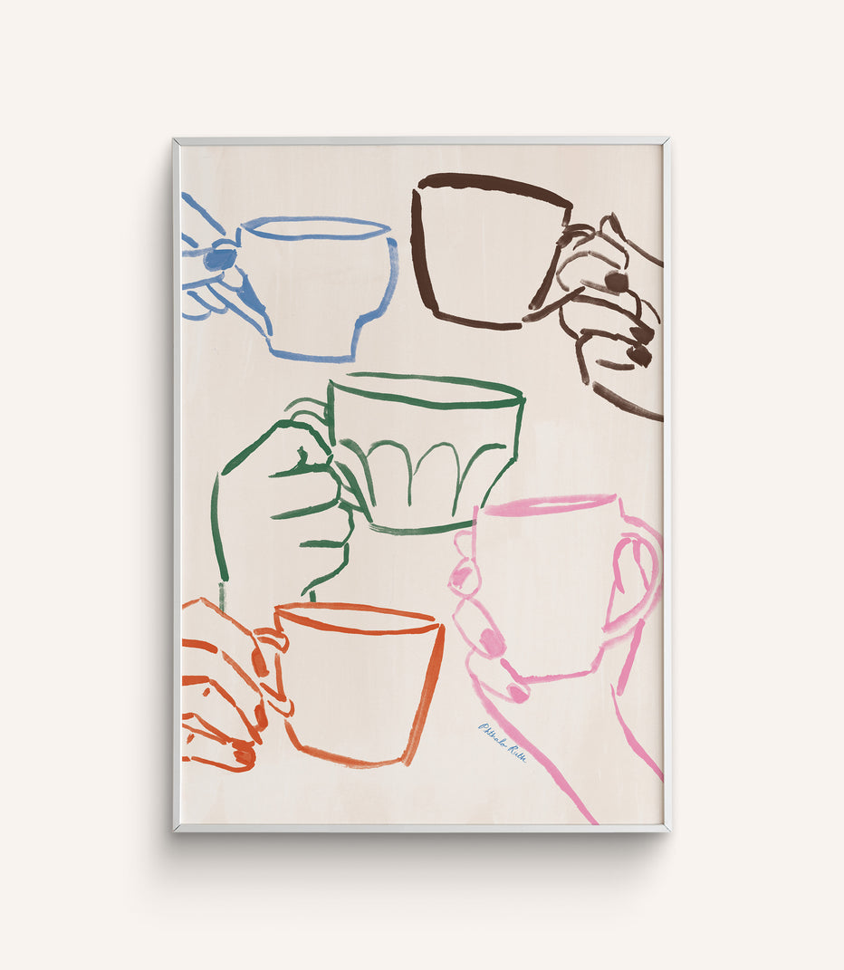 Celebrate Everyday with "Cafe Du Jour" Coffee Art Print | Phthalo Ruth