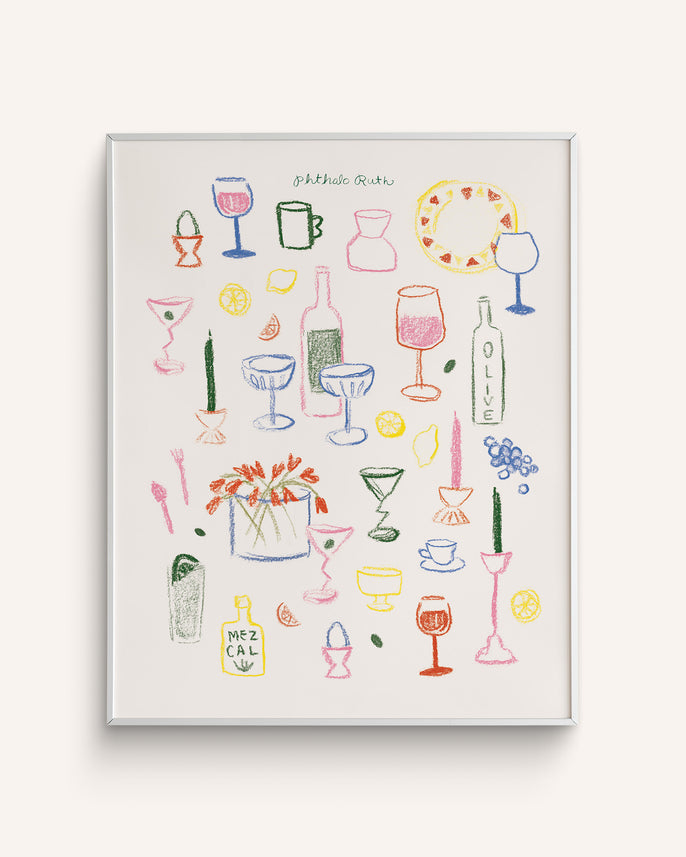Dinner Party Ready! Kitchen Art Prints & Cocktail Posters for Girls ...