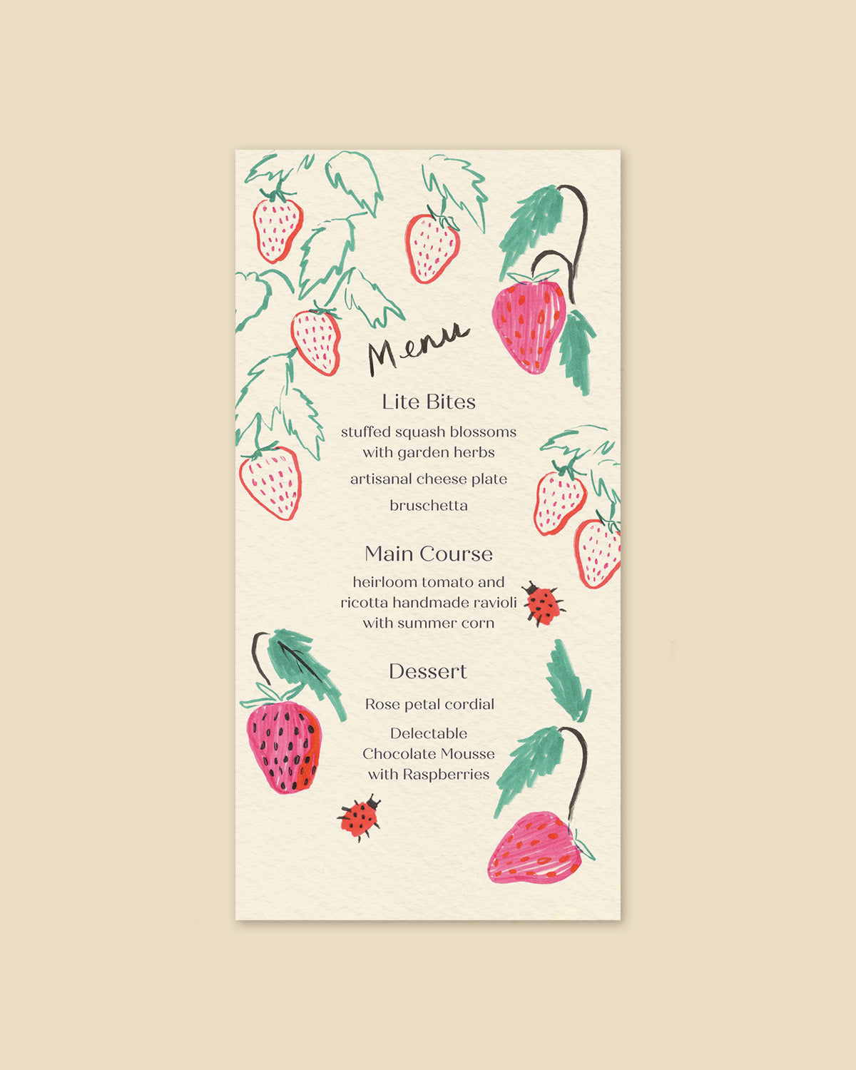 Ladybug Hour Tall Menu Template – Phthalo Ruth