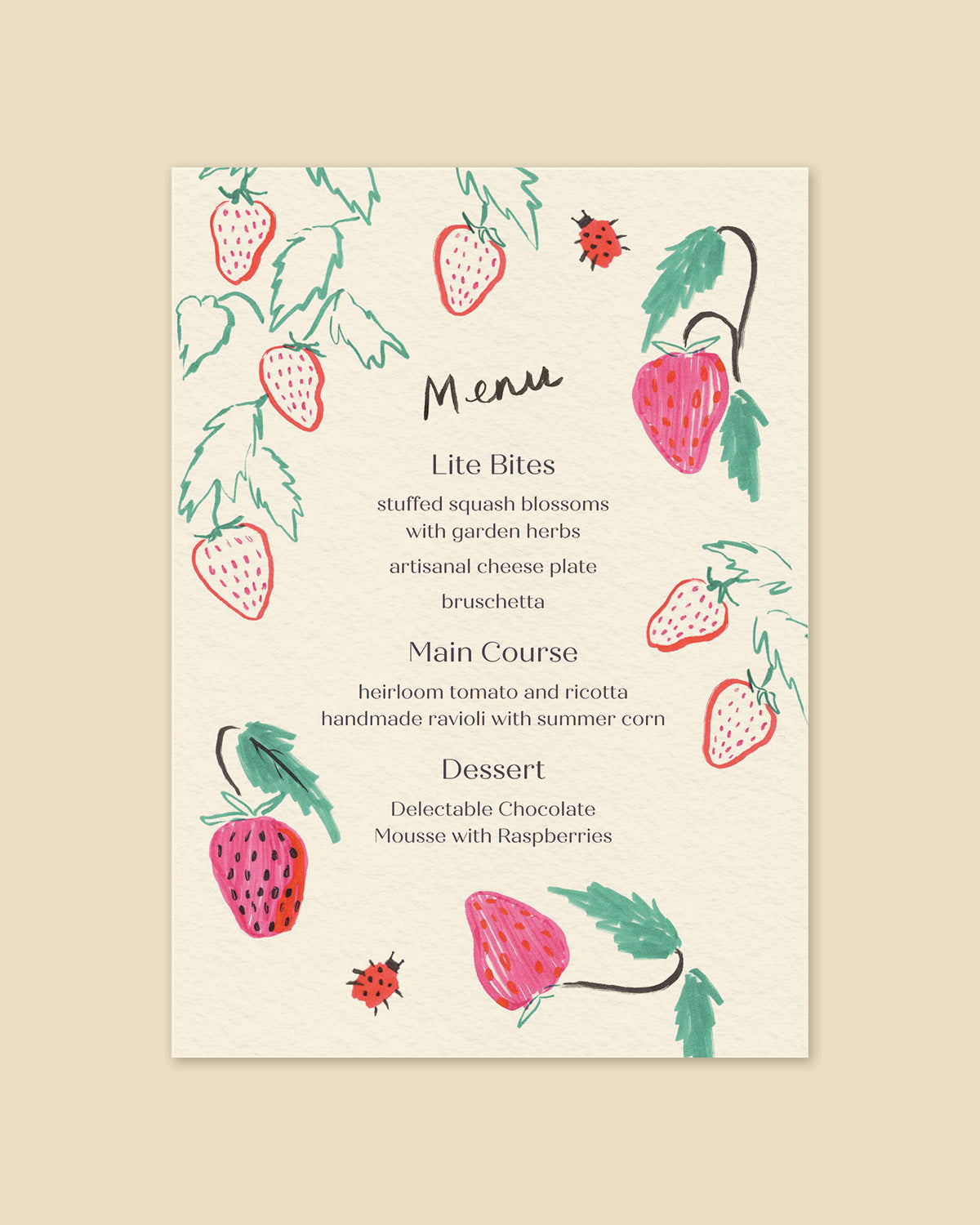 Ladybug Hour Menu Template – Phthalo Ruth