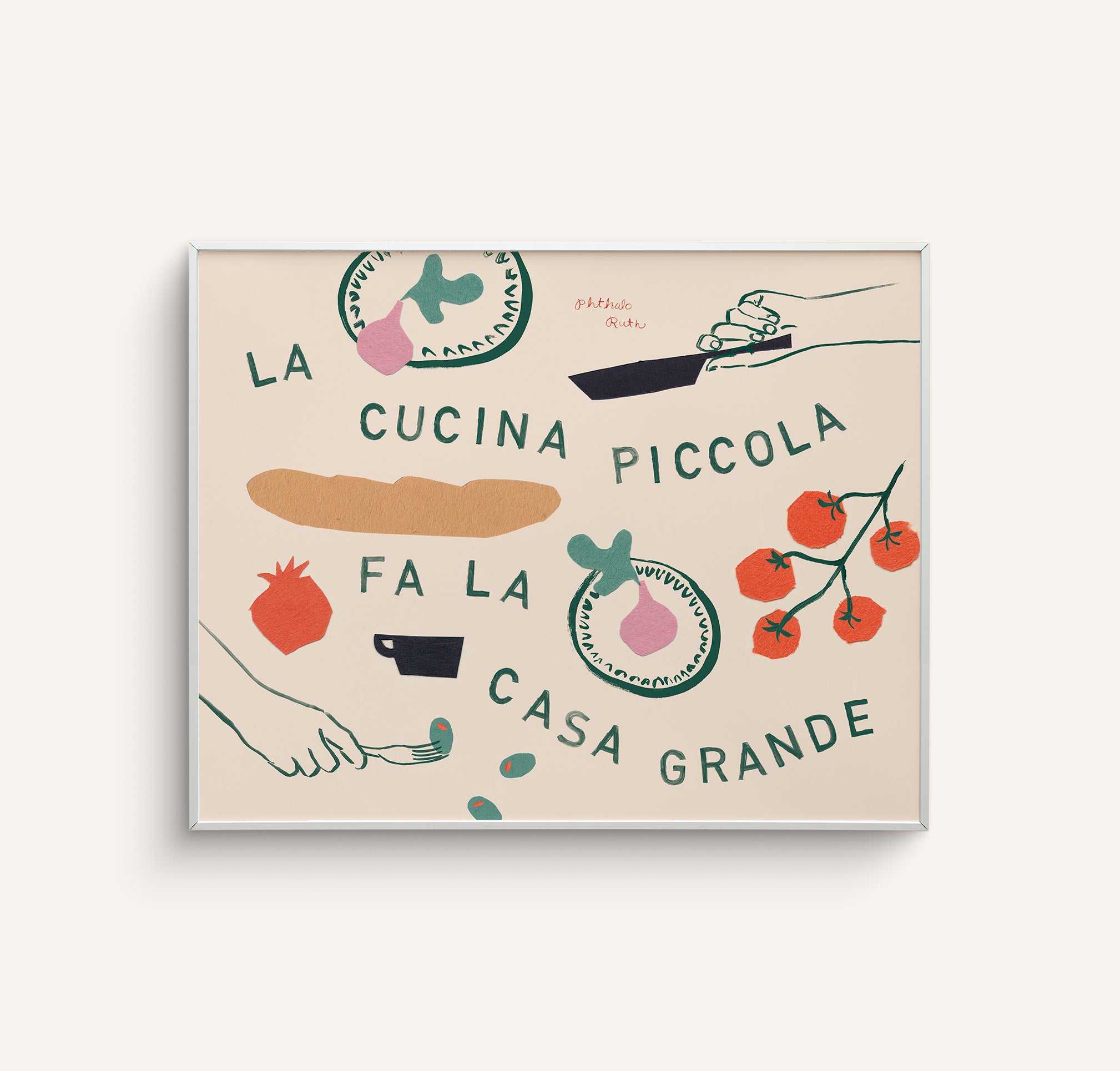 “A Small Kitchen Makes a Big Home” Mini Art Print | Phthalo Ruth