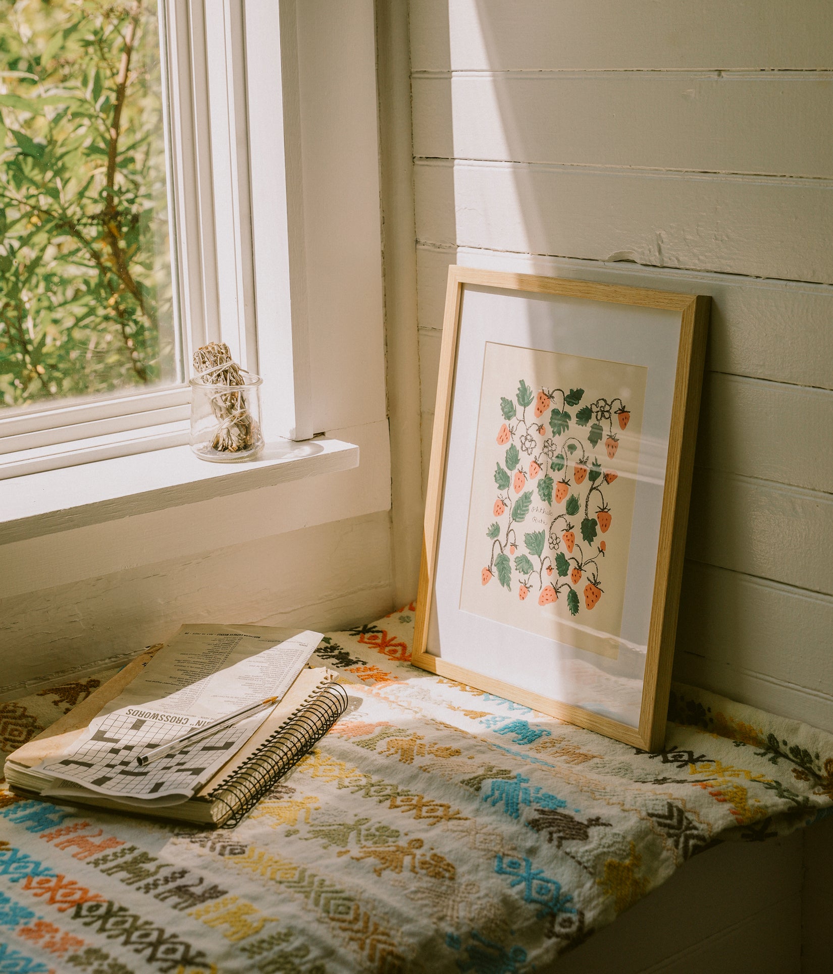 Seasons Delight: Charming Strawberry Art Print | Phthalo Ruth